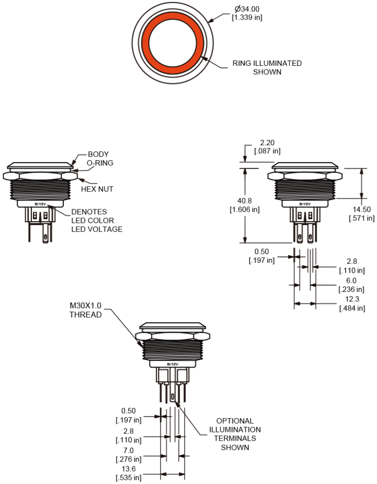 30mm Anti-Vandal Push Button Switch | IP65 Rated